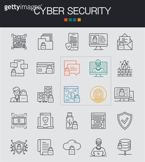 Cyber Security Line Icons Editable Stroke Firewall Hacker Cloud Security Phishing