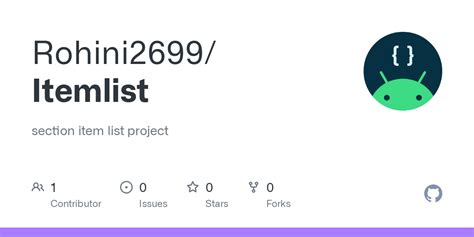 github rohini2699 itemlist section item list project