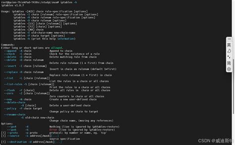 Linux网络命令：用于设置、维护和检查 Ipv4 数据包过滤规则的工具iptables详细介绍linux 命令行可视化配置iptables
