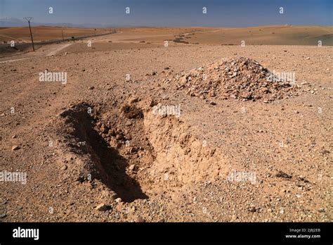 Shallow Grave In The Desert Agafay Desert Near Marrakesh Morocco