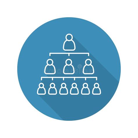 Company Hierarchy Flat Linear Long Shadow Icon Stock Vector