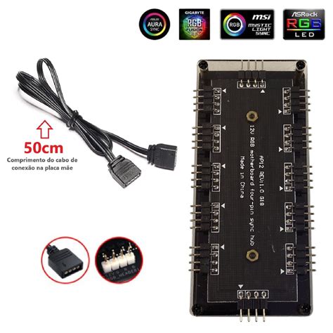 Hub Multi RGB V Pinos Portas c Acrílico Para Cooler Fan de Computador Shopee Brasil