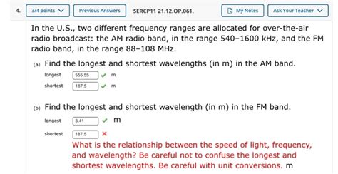 Solved 3 4 Points Previous Answers Sercp11 21 12 Op 061