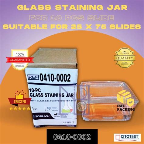 Jual Glass Staining Jar For 10 Pcs Slide Suitable For 25 X 75 Slides