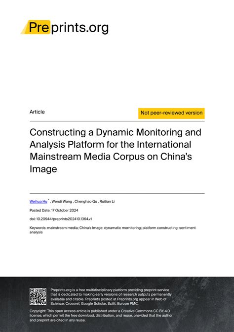 Pdf Constructing A Dynamic Monitoring And Analysis Platform For The International Mainstream