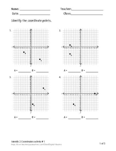 Cartesian Coordinate Math Activities Tpt