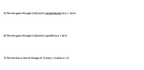 Solved Part I Write The Equation Of The Line With The Given Chegg