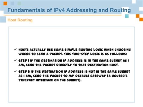 Ccna Fundamentals Of I Pv Addressing And Routing PPT