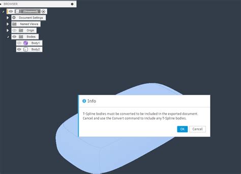 solved can t export says need to convert from t splines but already