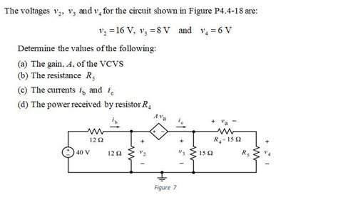 Solved The Voltages V V And V For The Circuit Shown In Chegg