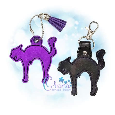 Scaredy Cat Key Chain Design Ohana Applique Designs