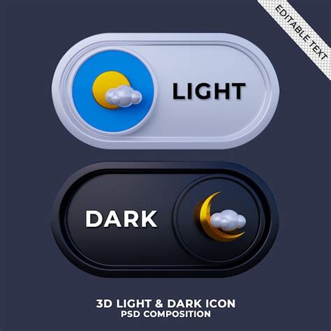 Premium Psd 3d Render Dark Mode And Light Mode Switch Interface