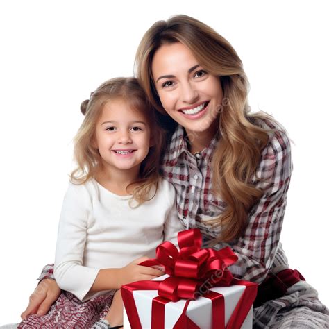 Retrato De Una Niña Feliz Y Sonriente Con Su Madre Sentada Cerca Del