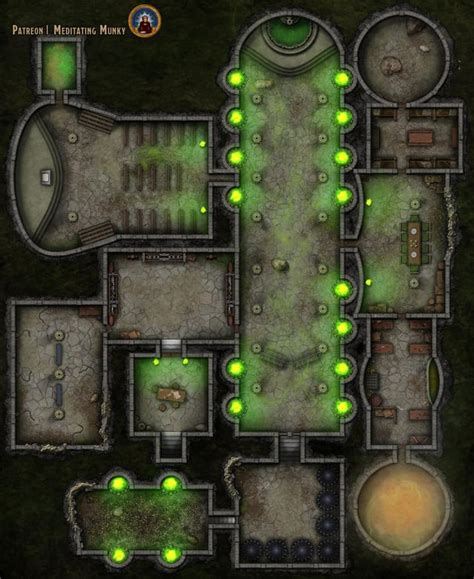 Rotting Dungeon Battlemap 36x44 Rbattlemaps