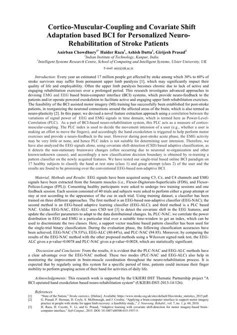 Pdf Cortico Muscular Coupling And Covariate Shift Adaptation Based