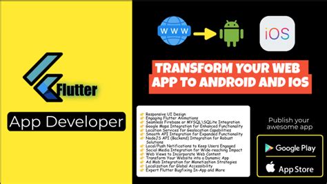 convert your web app to a hybrid responsive mobile app using flutter by