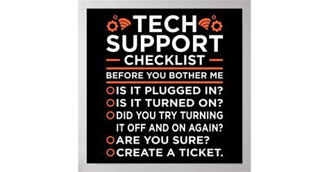 technical support checklist computer it programmer poster zazzle