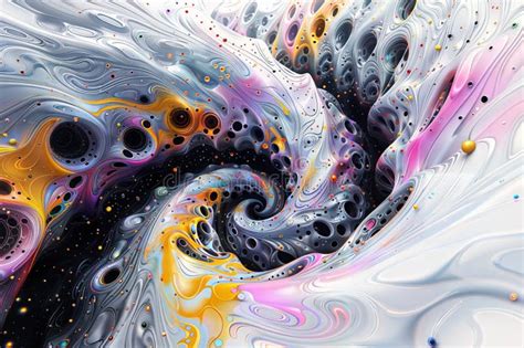 Swirling Vortex Of Colors And Organic Forms In A Dynamic Digital Art Piece Generative Ai Stock