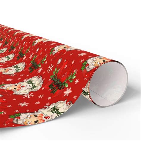 Custom Christmas Wrapping Paper Roll Vintage Santa Holiday