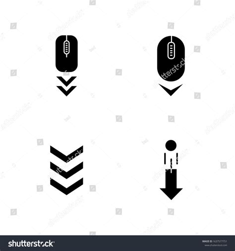 Scrolldown Indicators Black Glyph Icons Set Stock Vector Royalty Free 1637577751