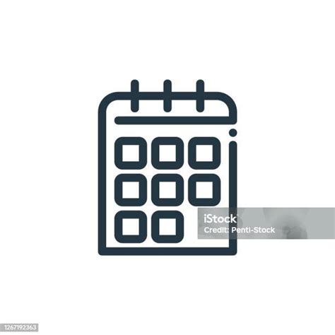 흰색 배경에서 격리된 캘린더 벡터 아이콘입니다 웹 사이트 디자인 및 모바일 앱 개발을위한 개요 얇은 라인 캘린더 아이콘 얇은 줄