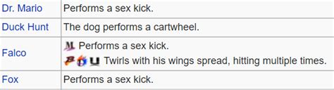 W What S A S Sex Kick R Smashbrosultimate