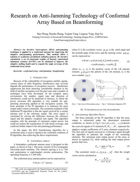 Pdf Research On Anti Jamming Technology Of Conformal Array Based On Beamforming