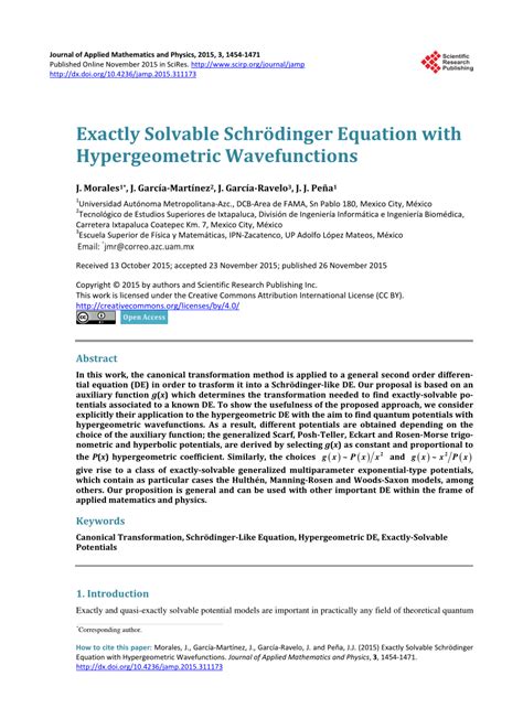 Pdf Exactly Solvable Schrödinger Equation With Hypergeometric