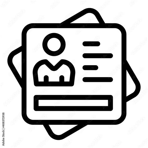 Pass Id Card Icon Outline Pass Id Card Vector Icon For Web Design