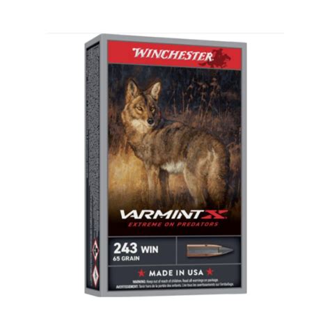 Winchester Varmint X 243win 65gr Pt 20pk Downrange Firearms