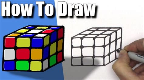 How To Draw A Rubik S Cube EASY Step By Step Rubiks Cube Cube Drawings