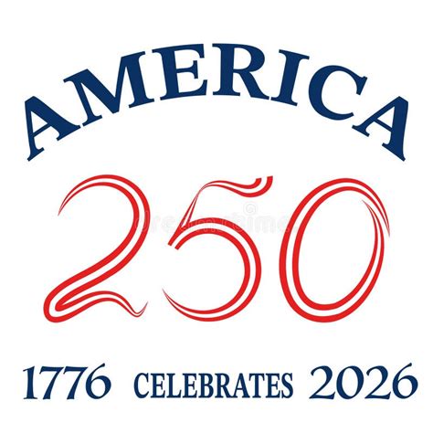 Signs And Symbols For Americas 250th Anniversary Stock Vector