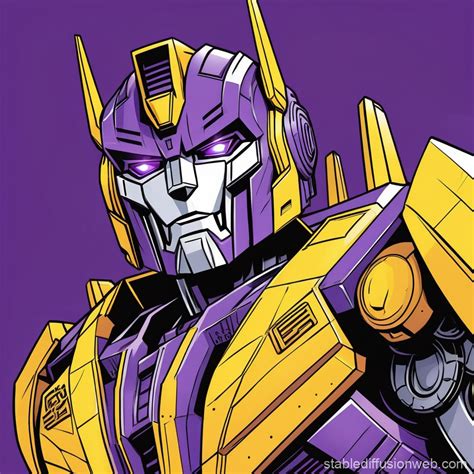 Purple And Yellow Transformer Autobot Scene Stable Diffusion Online Purple And Yellow Transformer Autobot Scene Stable Diffusion Online