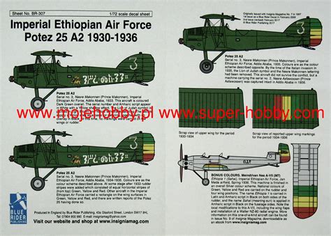 Ethiopian Potez 25 A2 Blue Rider Publishing Br307