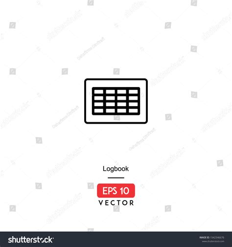 Icon Logbook Illustration Line Style Isolated Stock Vector Royalty