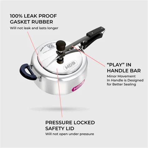 Mdb Handi Stainless Steel Induction Base Pressure Cooker Inner Lid Fuel Efficient Sandwich