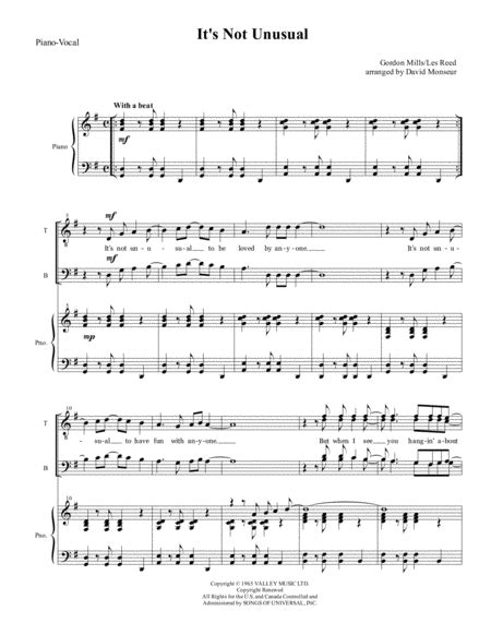 Its Not Unusual Arr David Monseur By Tom Jones Sheet Music For Ttbb