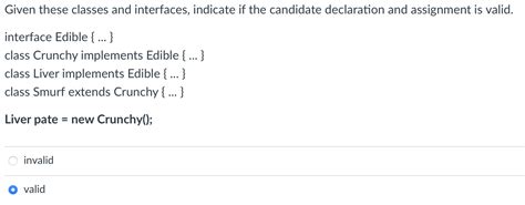 solved given these classes and interfaces indicate if the