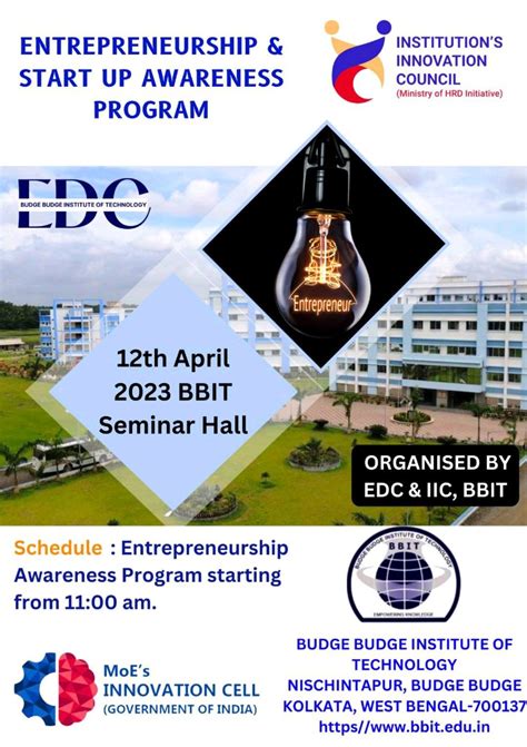 Dr Ashok Kumar Shaw On Linkedin Entrepreneurship Bbit Edc Iic R Kolkata