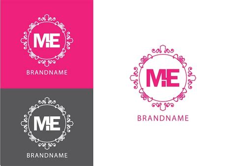 Premium Vector Modern Monogram Initial Letter Me Logo Design Template