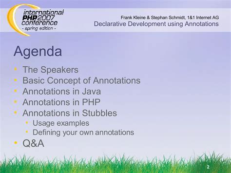 Declarative Development Using Annotations In Php Ppt