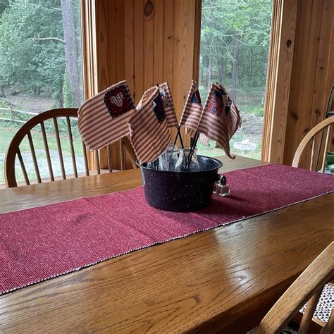 Americana Table Centerpiece Handmade Flags