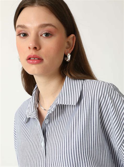 Navy Blue Striped Tunic