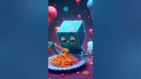 Zorp Cube Alien Slurping Different Food Youtube
