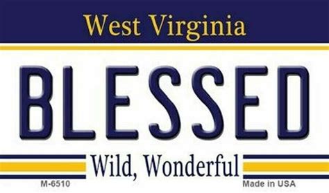 Blessed West Virginia State Background Metal Magnet