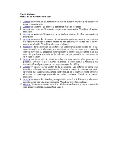 Ejercicios Vectores Java Resueltos Pdf Estructura De Datos De Matriz Entero