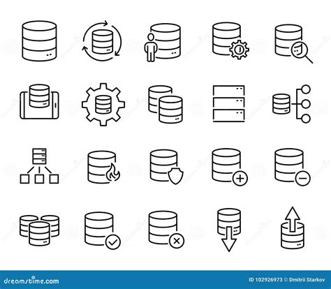 Sistema Simple De Iconos Relacionados Del Esquema De La Base De Datos