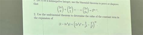 solved that be a nonnegative integer use the binomial