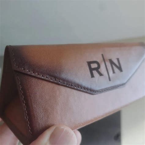 Leather Foldable Glasses Case With Magnetic Closure Personalized Full Grain Eyewear Protector