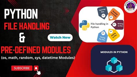 Lecture 17 Python File Handling And Predefined Modules Gowthamitechskills Youtube